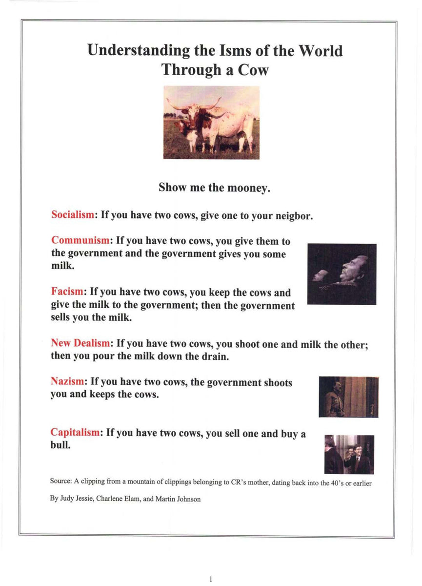 Understanding the Isms of the World Through a Cow – RogerTaylor.com